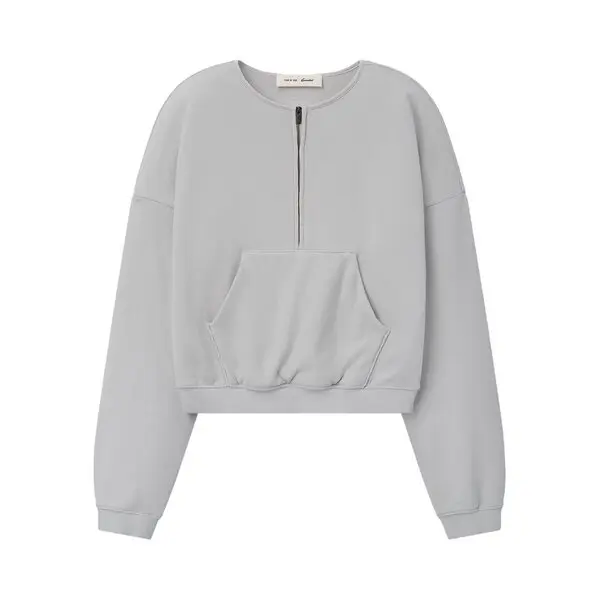 Fear Of God French Terry Relaxed Half Zip 'washed Overcast - Grey