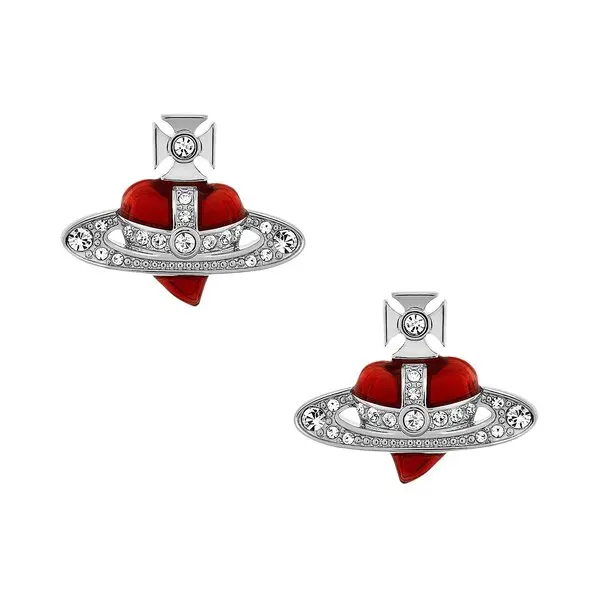 VIVIENNE WESTWOOD Diamante Heart Orb Earrings - Pink