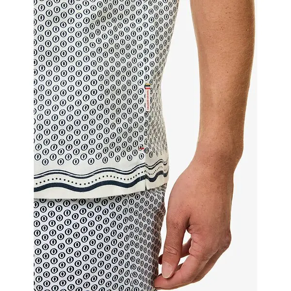 Orlebar Brown Maitan Ocra Printed Linen Shirt