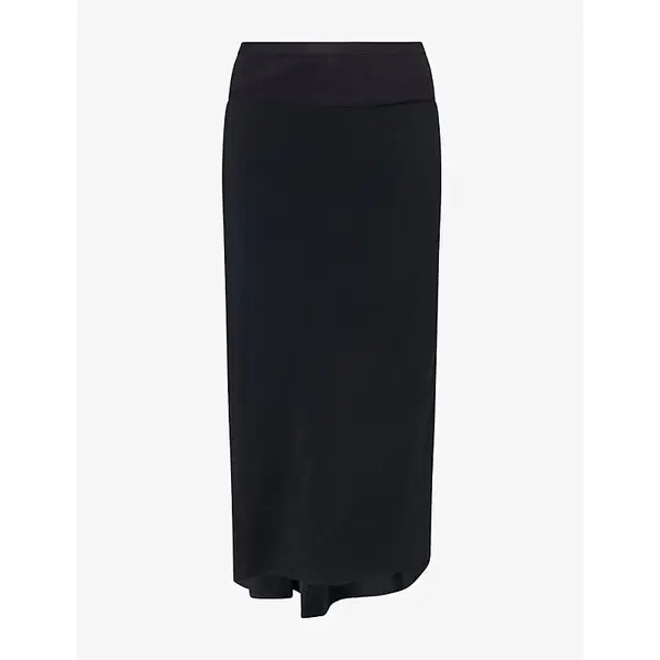 Rick Owens Bias A-line Crepe Midi Skirt - Black