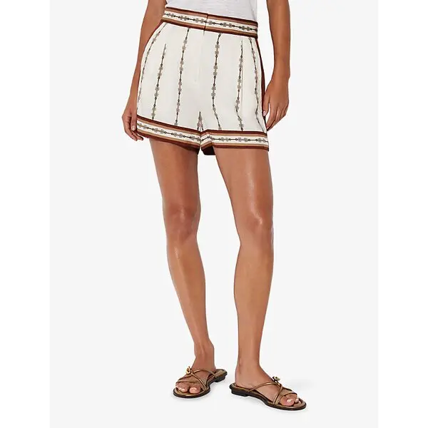 REISS Jayce Chain-print Satin Shorts