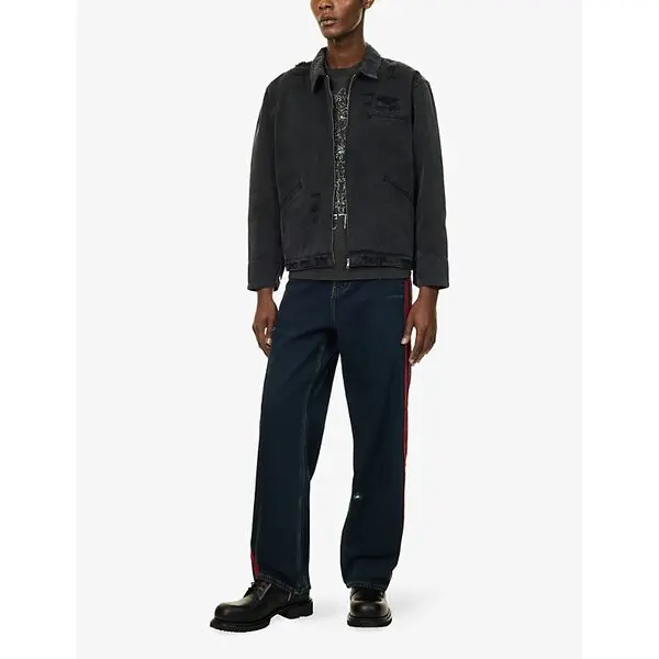 BASKETCASE Distressed Cotton Denim Jacket