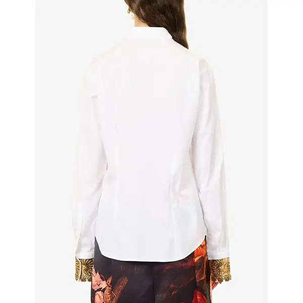 Dries Van Noten Bead-embellished Embroidered Cotton Shirt