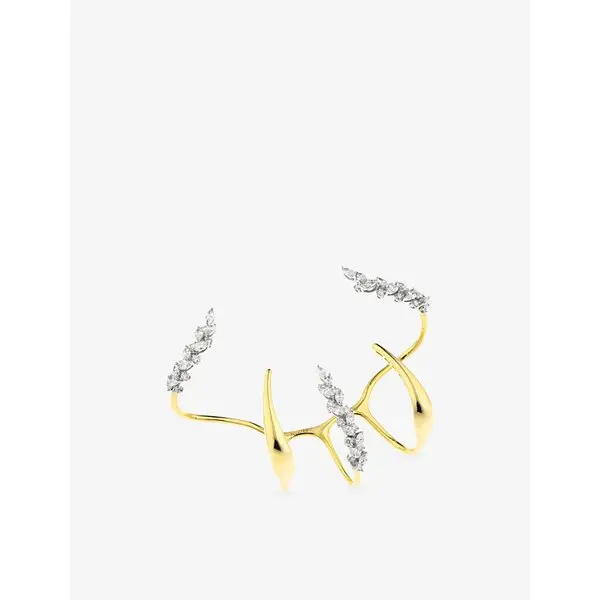 Yeprem The Artistic Claw Yellow Gold And Diamond Handpiece - White Yellow
