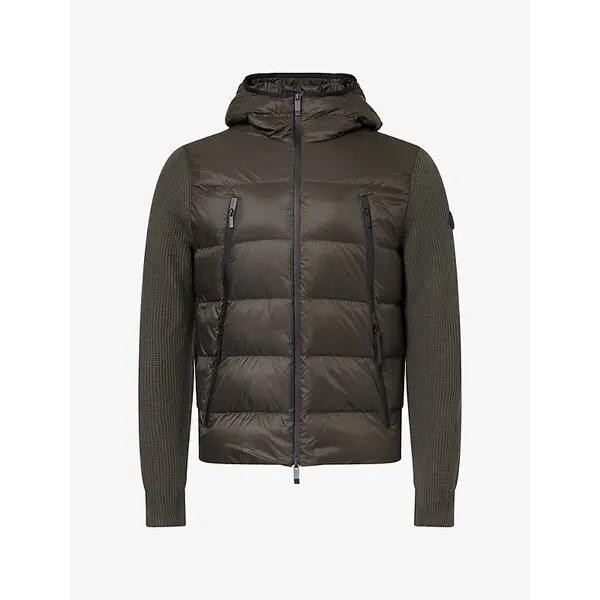 Moncler Padded Bodice Hooded Jacket - Khaki