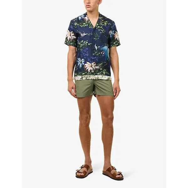 Orlebar Brown Maitan Printed Short-sleeve Silk Shirt Xxl