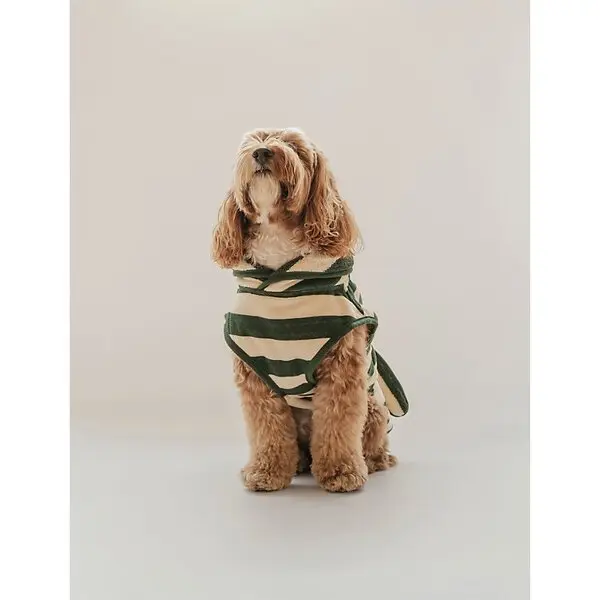 BY TEDDY X Lil Luv Dog Small Striped Drying Robe