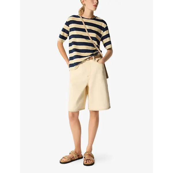 Whistles Wide Stripe-print Cotton T-shirt