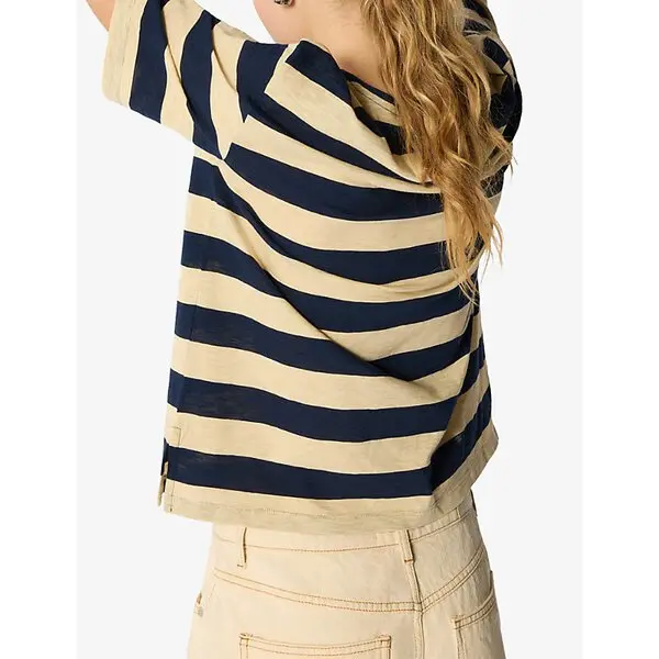 Whistles Wide Stripe-print Cotton T-shirt