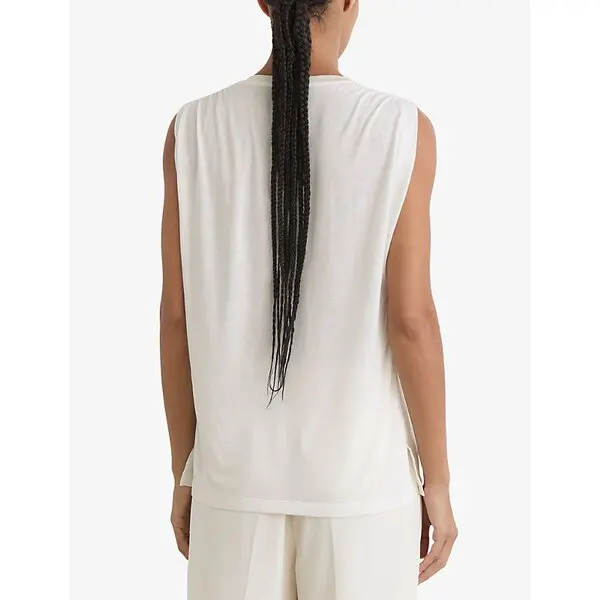 REISS Renita V-neck Silk-blend Top
