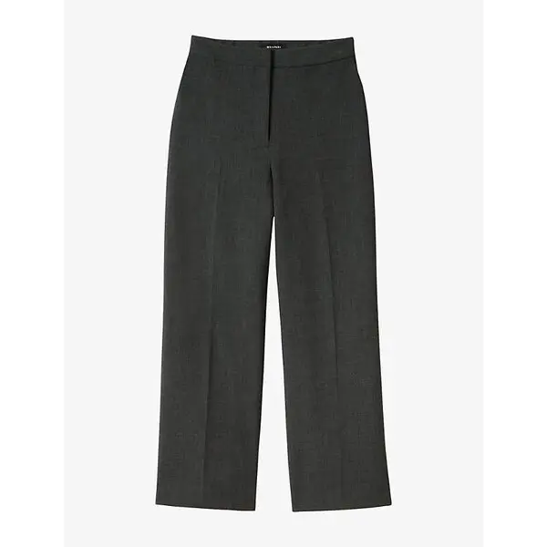 Whistles High-rise Straight-leg Stretch-woven Trousers - Grey