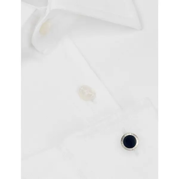 Dunhill Ad Coin Onyx Silver Cufflinks