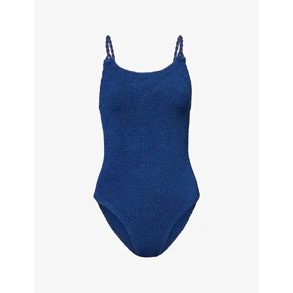 Hunza G Camille Crinkled Swimsuit - Navy