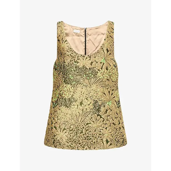 Dries Van Noten Embroidered Jacquard Woven Top