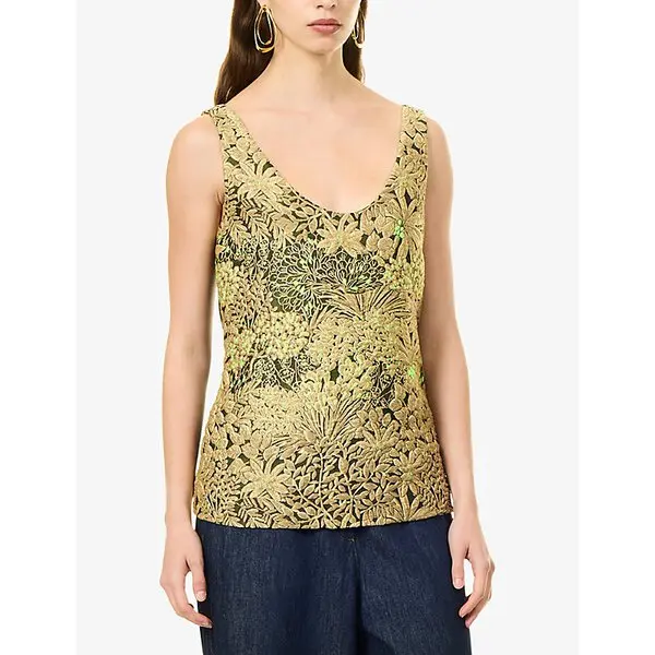 Dries Van Noten Embroidered Jacquard Woven Top