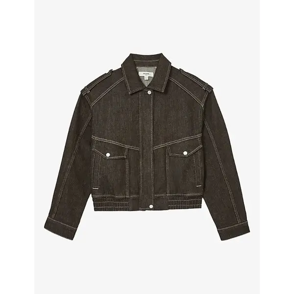 REISS Blair Relaxed-fit Stretch-denim Jacket