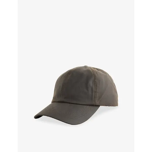 Barbour Branded Waxed-cotton Baseball Cap - Olive