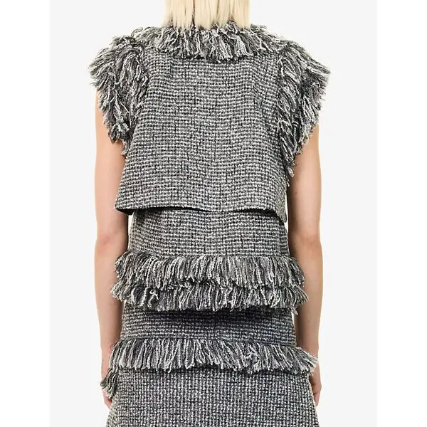 Sacai Tweed Wool-blend Vest