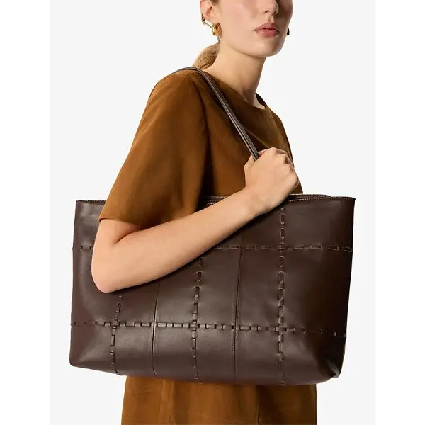 Whistles Whipstitch Leather Tote Bag