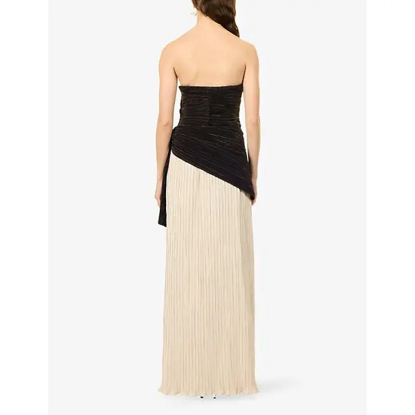 Simkhai Laia Strapless Satin Maxi Dress