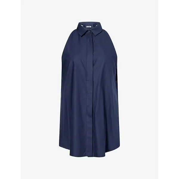 DARKPARK Vanessa Button Sleeveless Cotton Shirt - Blue Navy