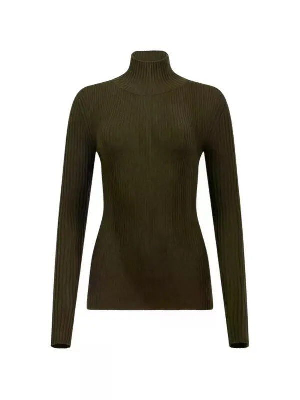 Victoria Beckham Ribbed Roll-neck Sweater - Green