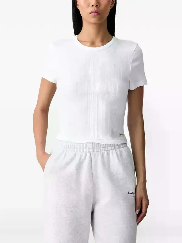 SPORTY & RICH Ribbed Knit Crewneck T-shirt