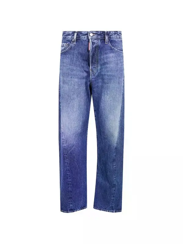 Dsquared2 Checked Pocket Wide-leg Jeans - Blue