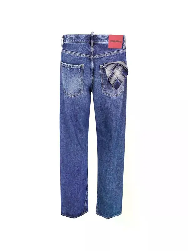 Dsquared2 Checked Pocket Wide-leg Jeans