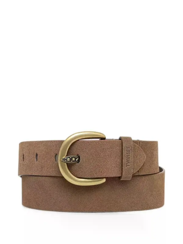 TWINSET Engraved-buckle Suede Belt