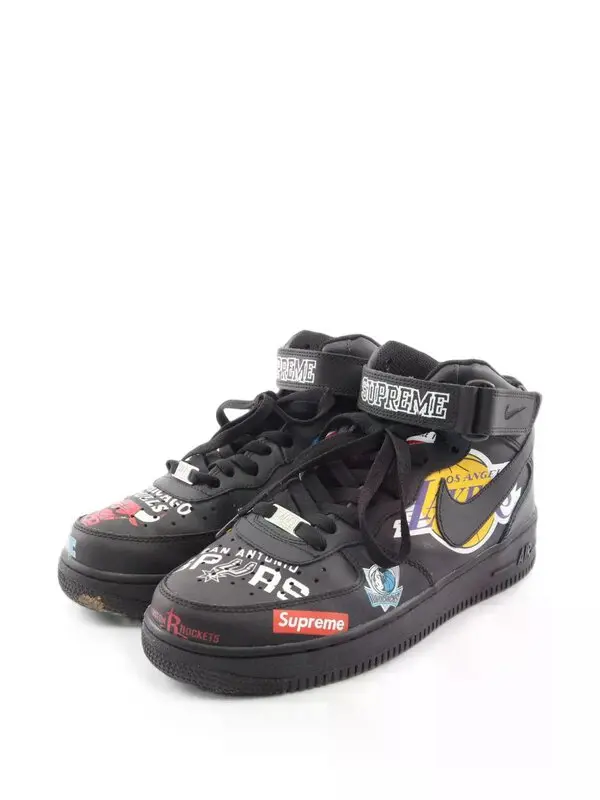 Nike 2010s X Supreme Nba Air Force 1 Mid '07 Sneakers - Black