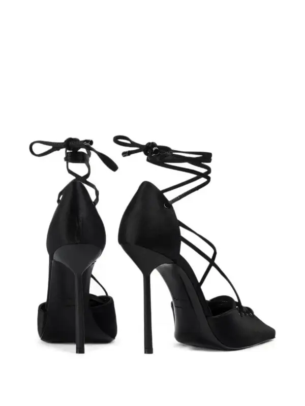 LE SILLA Colette Lace-up Pointed-toe Pumps - Black