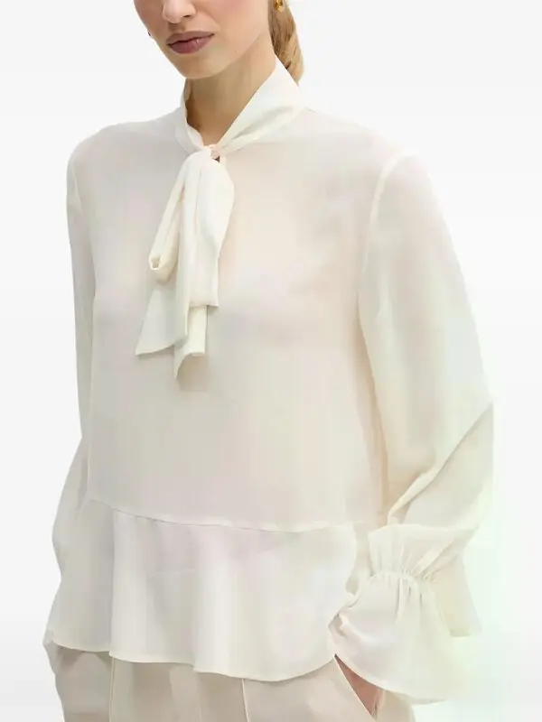 OUI Ruffled Tie Blouse