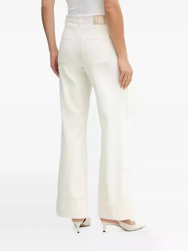 OUI Cream Wide-leg Jeans