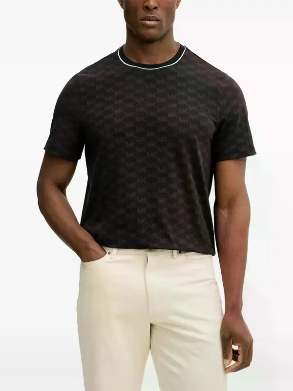 Michael Kors Monogram-patterned T-shirt - Black