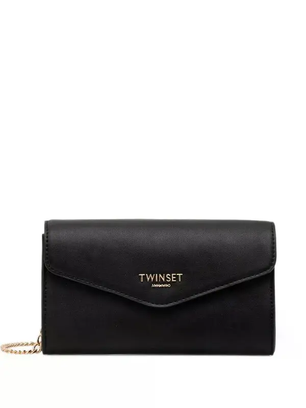 TWINSET Charm-embellished Envelope Clutch Bag - Black
