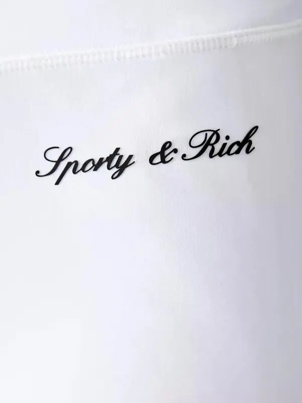 SPORTY & RICH Logo-print High-waisted Shorts