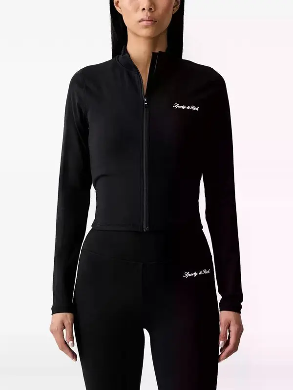 SPORTY & RICH Logo-print Zip-up Sweatshirt