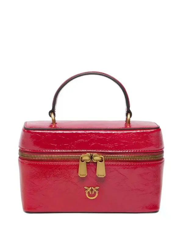 Pinko Love Birds Leather Tote Bag - Red