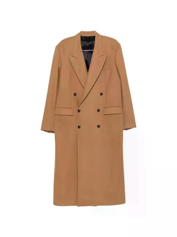 SPINA Double-breasted Layered-hood Coat - Neutrals