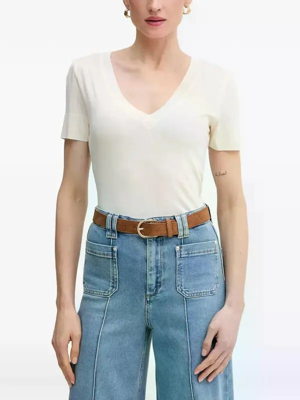 MOS MOSH V-neck Short-sleeve T-shirt - Neutrals