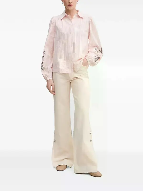 MOS MOSH Striped Embroidered Shirt