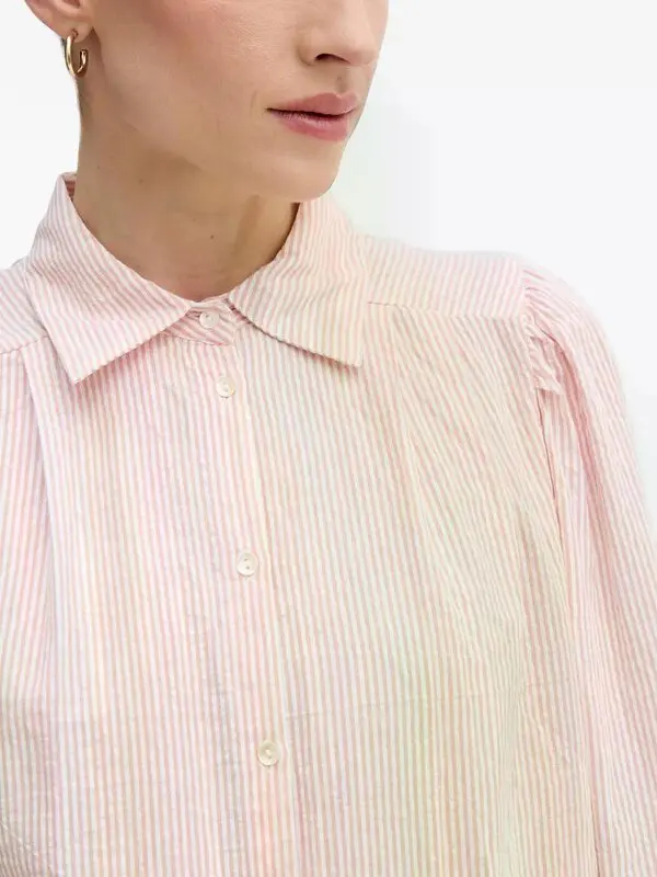 MOS MOSH Striped Embroidered Shirt