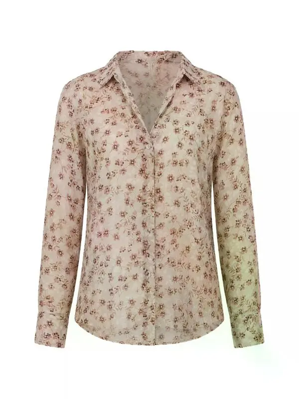 MORGHY Floral-print Long-sleeve Shirt - Brown
