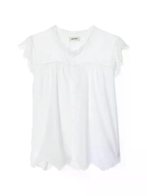 Zadig&Voltaire Tika Tomboy Broderie-anglaise Blouse - White