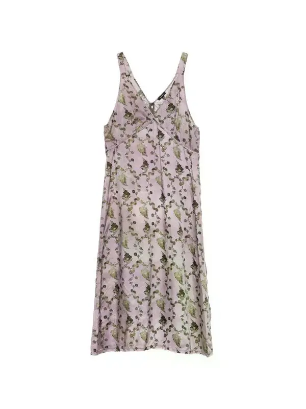 R13 Grunge Floral Slip Dress - Purple