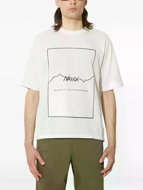 NANGA Dry Mix Frame Logo-print T-shirt - White