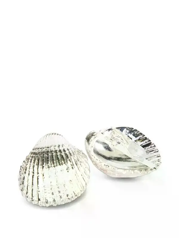 Federica Tosi Textured Shell Earrings - Silver