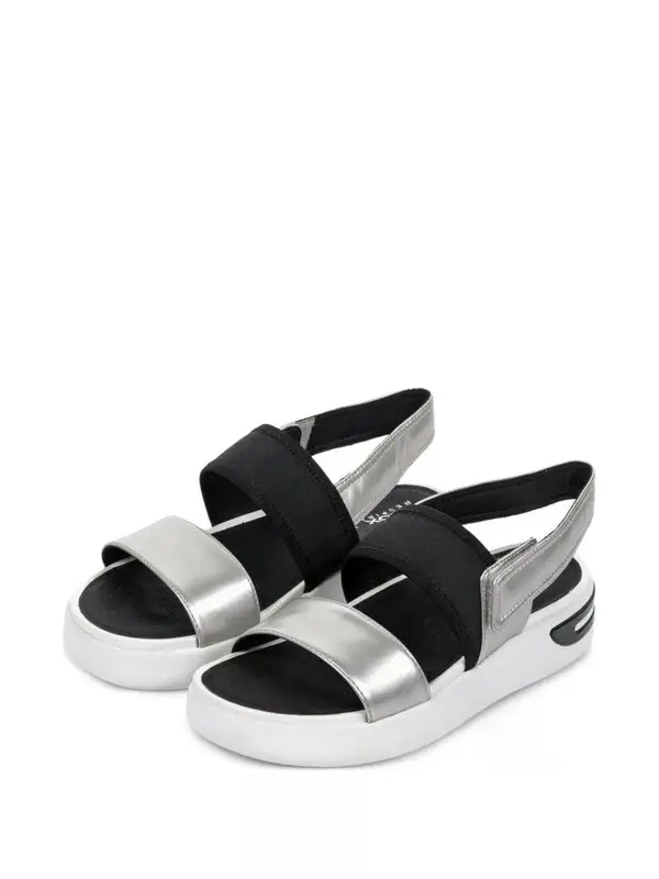 Geox Metallic-effect Touch-strap Flat Sandals
