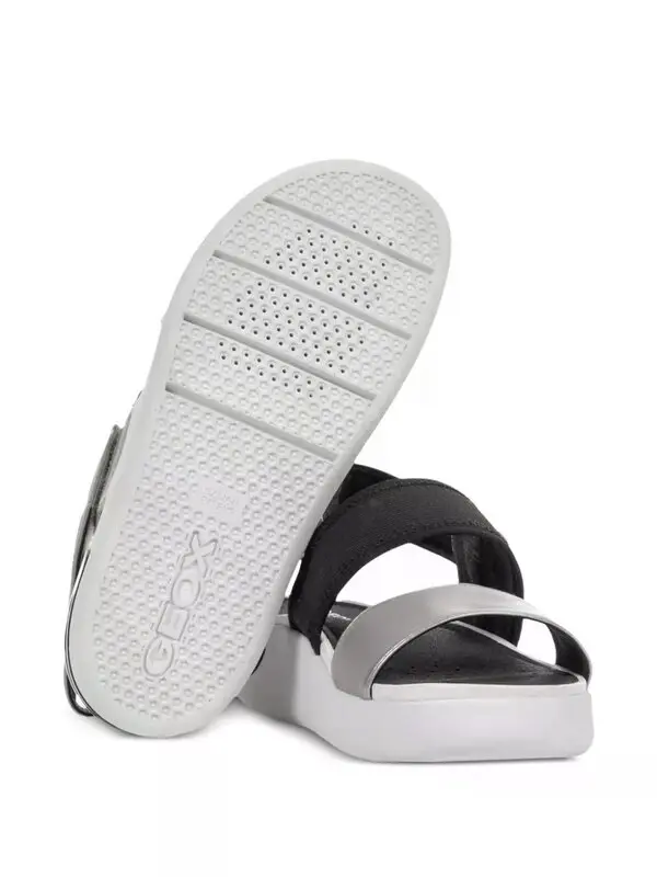 Geox Metallic-effect Touch-strap Flat Sandals